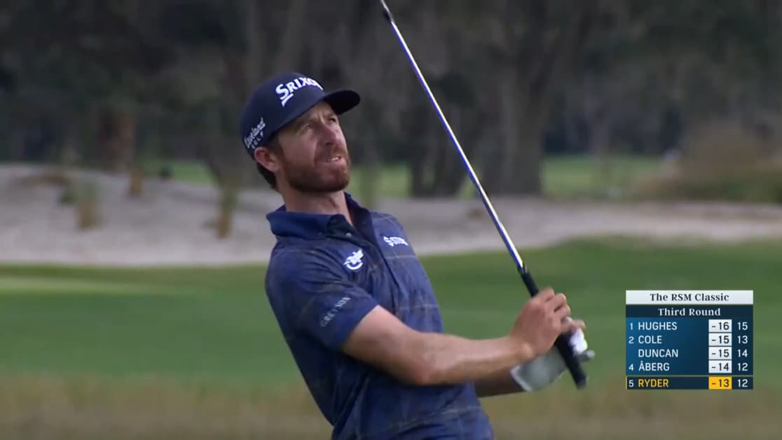 Sam Ryder pulls the string to set up birdie at The RSM Classic