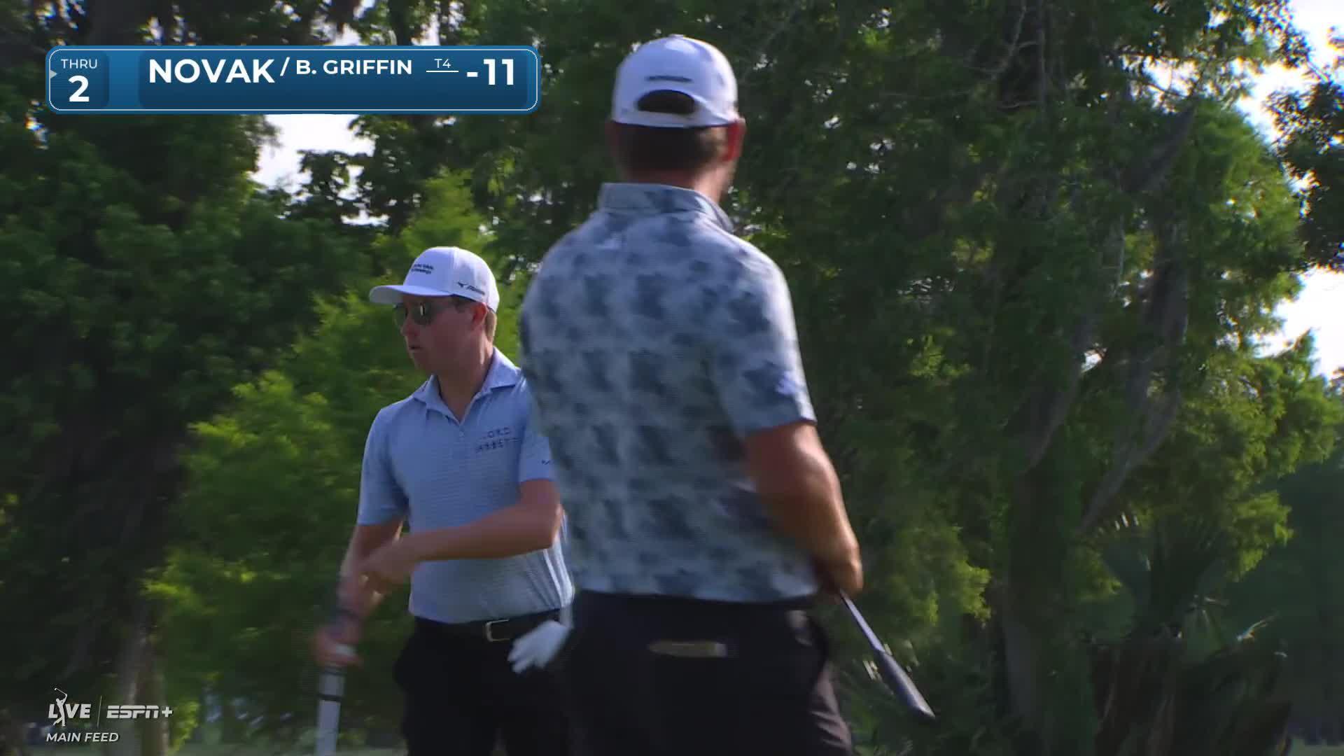 Team Ben Griffin/Andrew Novak makes birdie at Zurich Classic