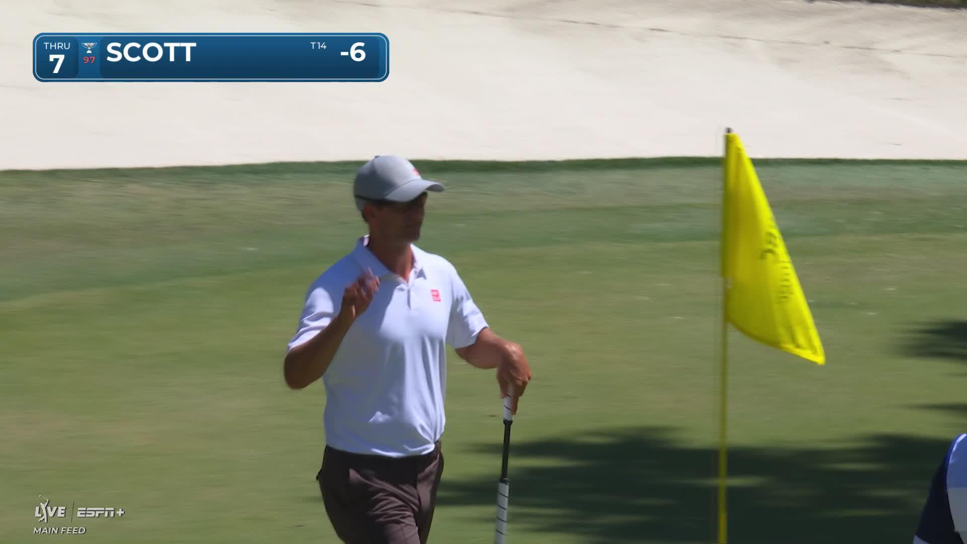 Adam Scott nails 27-footer for birdie at RBC Heritage