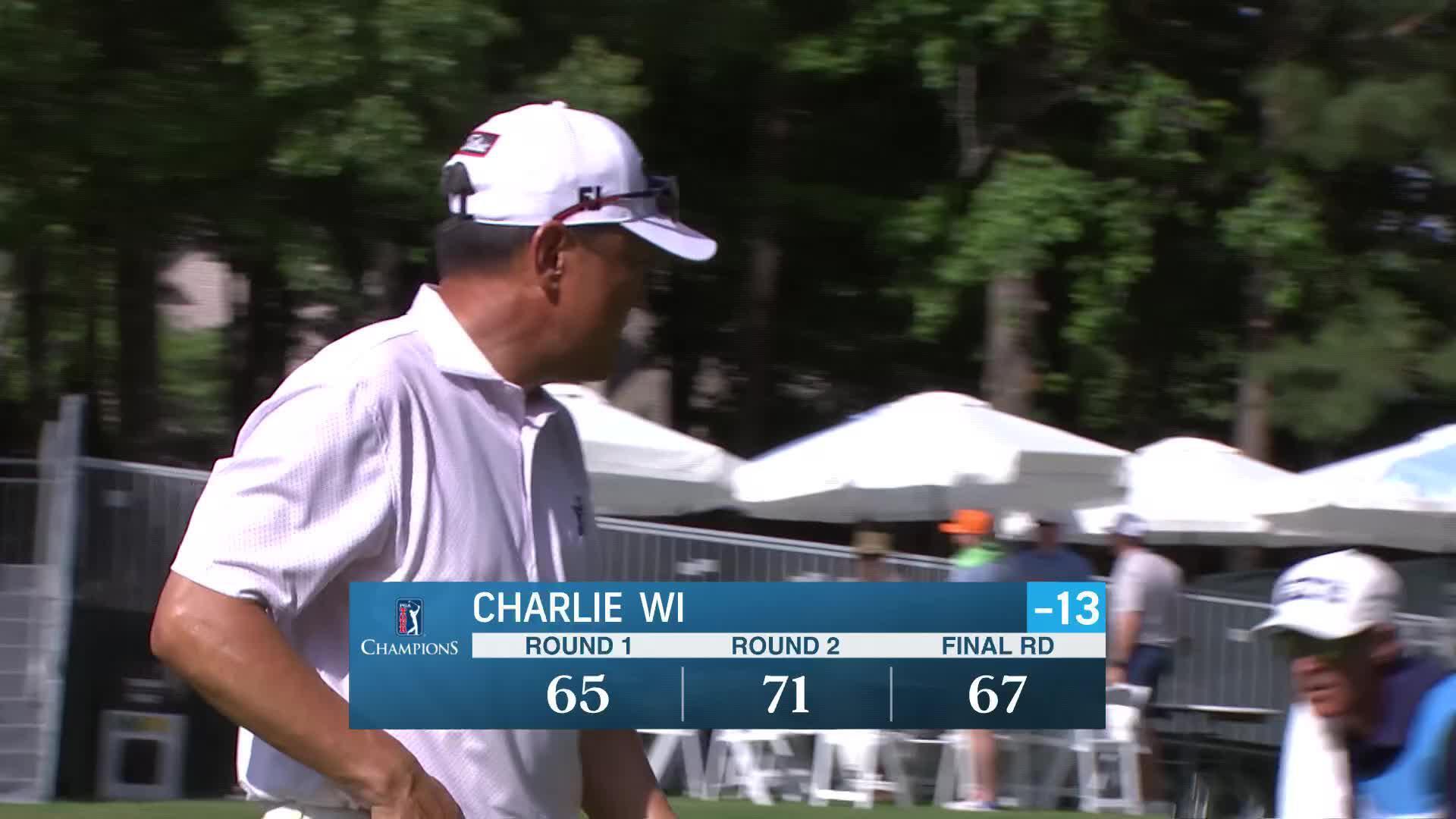 Charlie Wi makes birdie on No. 18 at Regions Tradition
