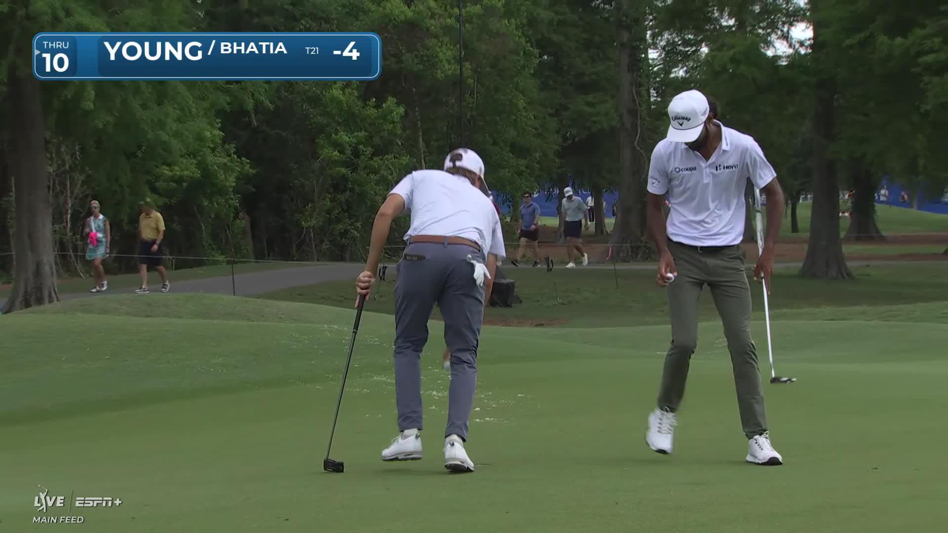 Carson Young makes birdie on No. 1 at Zurich Classic