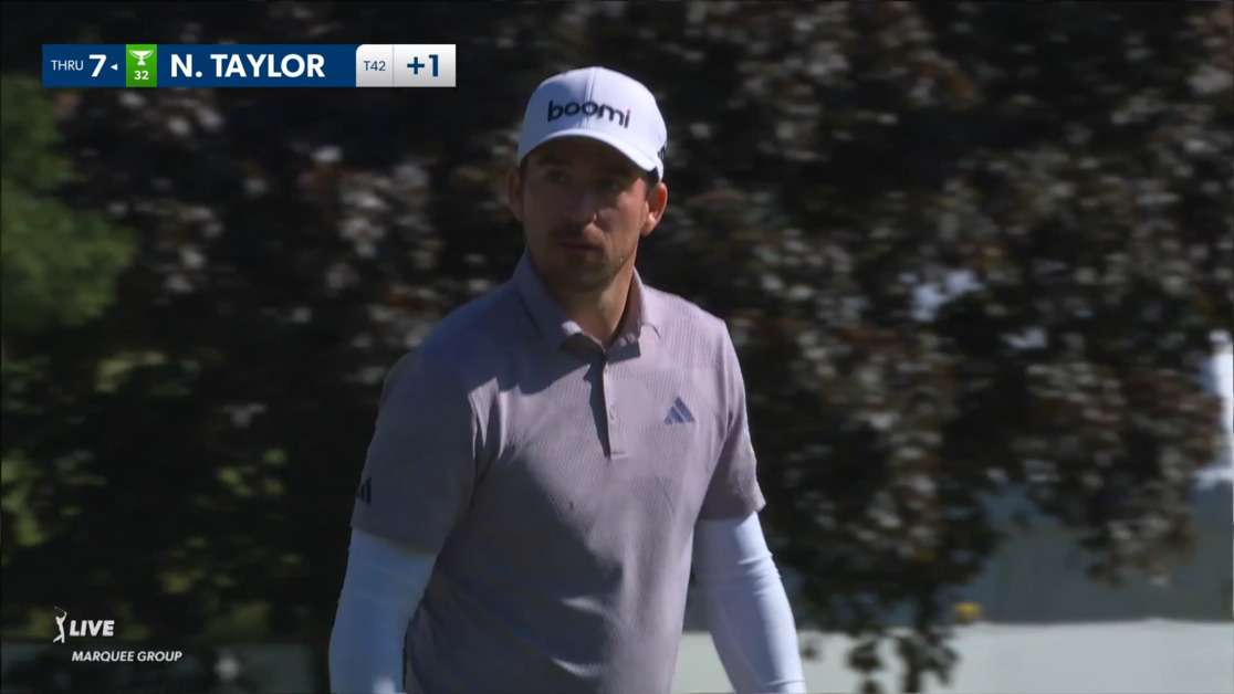 Nick Taylor drains the birdie putt from 48-feet at RBC Canadian