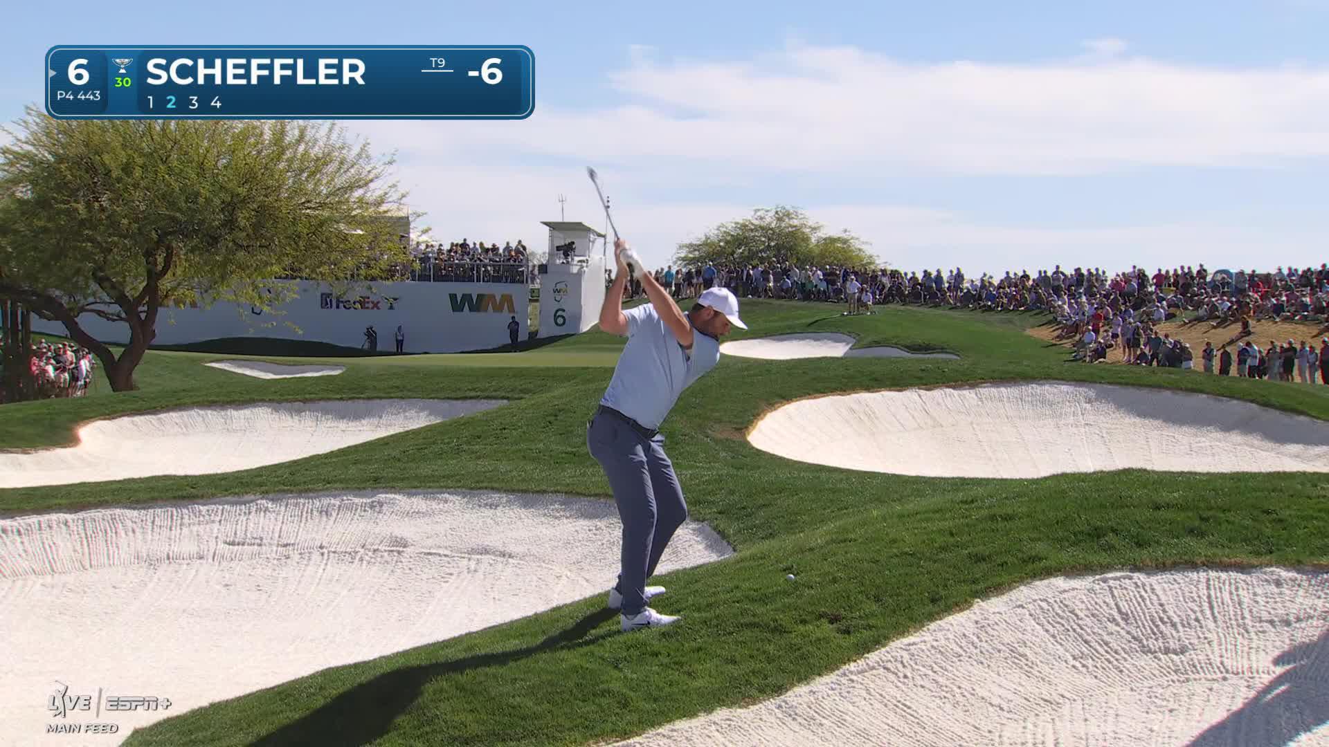 Scottie Scheffler drains a 23-foot birdie putt at WM Phoenix Open