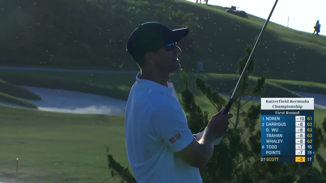 Adam Scott sticks it from the rough to set up birdie at Butterfield Bermuda
