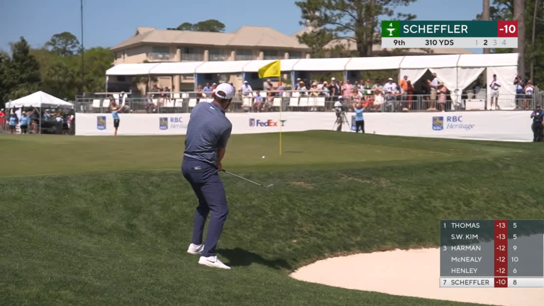 Scottie Scheffler's magnificent chip leads to birdie at RBC Heritage