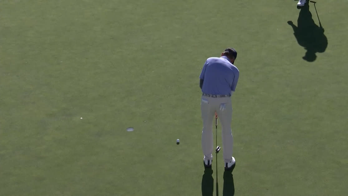 Jason Caron cards birdie at Dominion