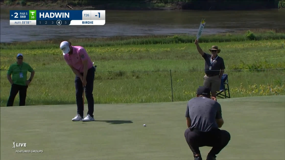Adam Hadwin gets up-and-down for birdie at John Deere