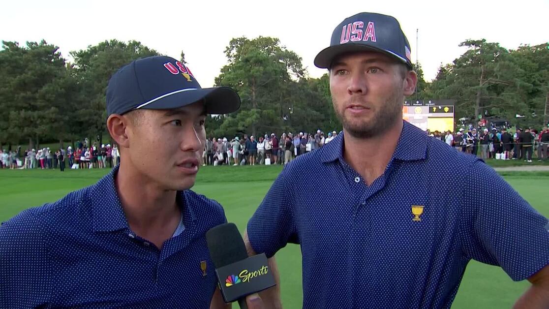 Collin Morikawa and Sam Burns interview after Day 3 Foursomes at ...