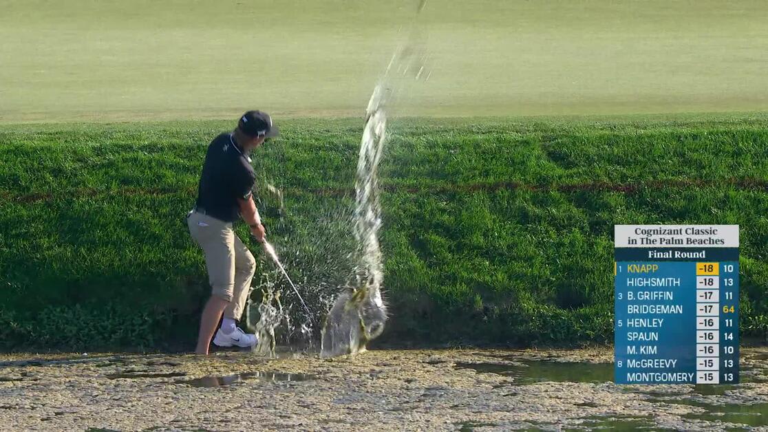 Jake Knapp cards costly triple bogey from the water at Cognizant Classic