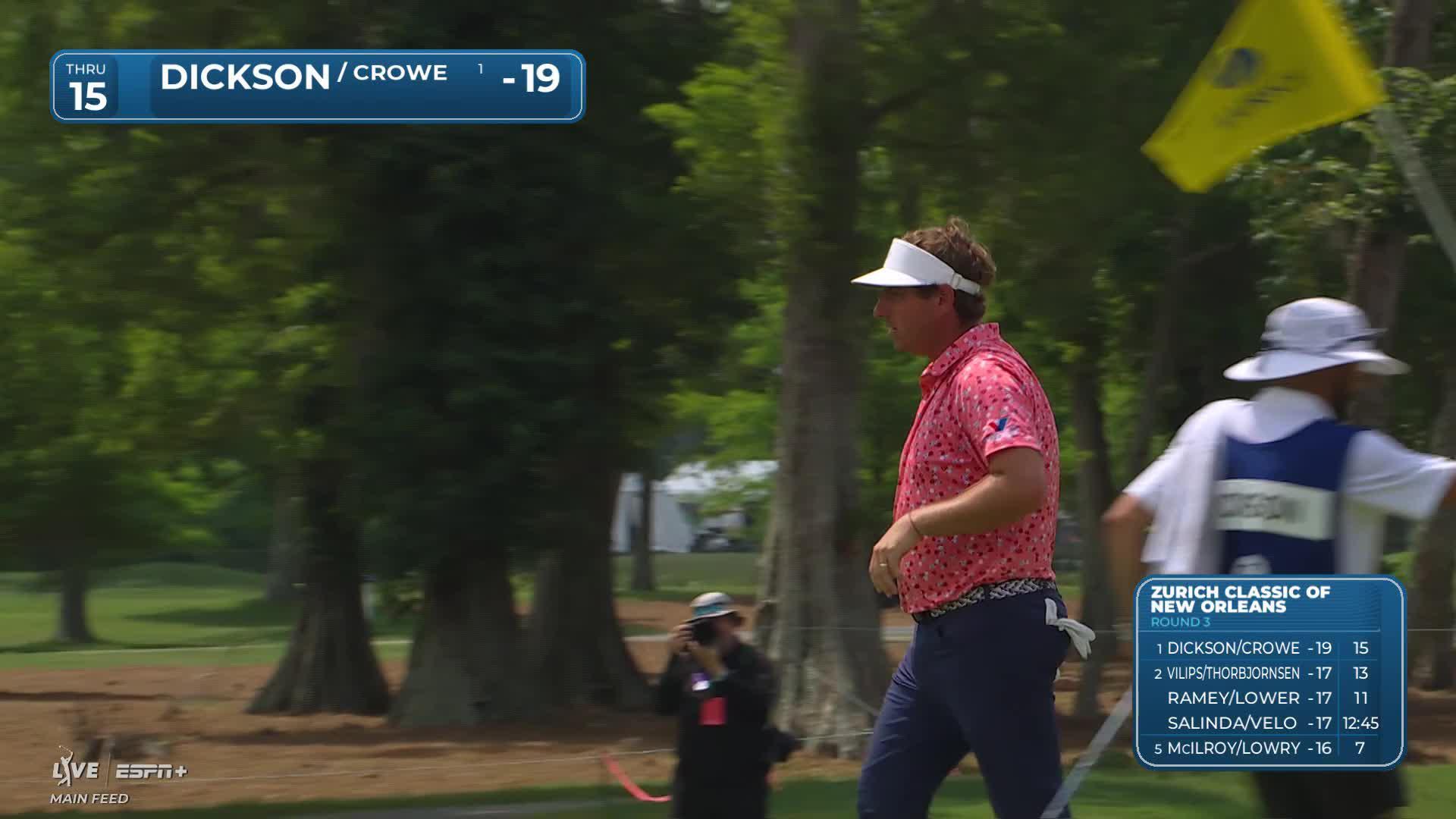Taylor Dickson makes birdie on No. 15 at Zurich Classic