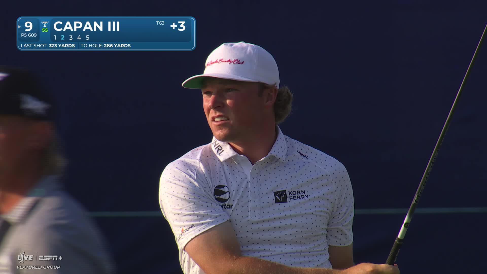 Frankie Capan III makes birdie on No. 9 at Farmers