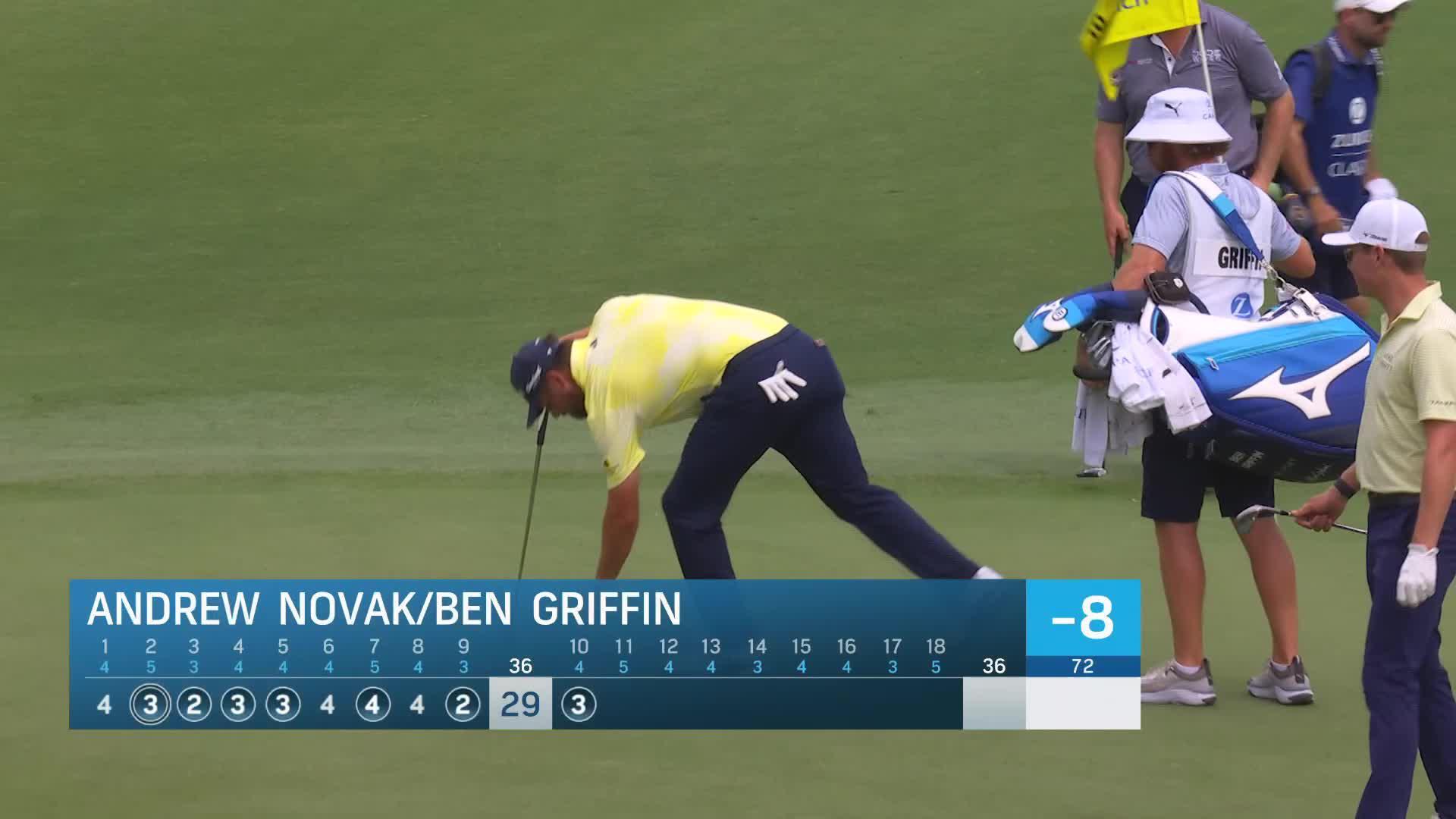 Andrew Novak makes birdie on No. 10 at Zurich Classic