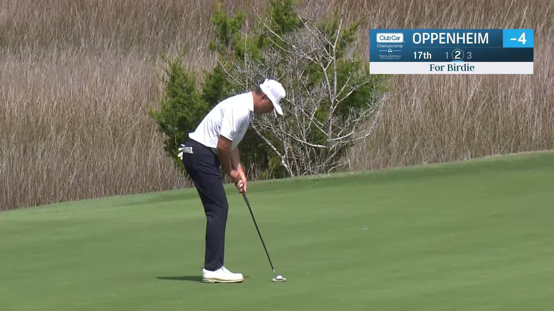 Rob Oppenheim makes birdie on No. 17 at Club Car Championship