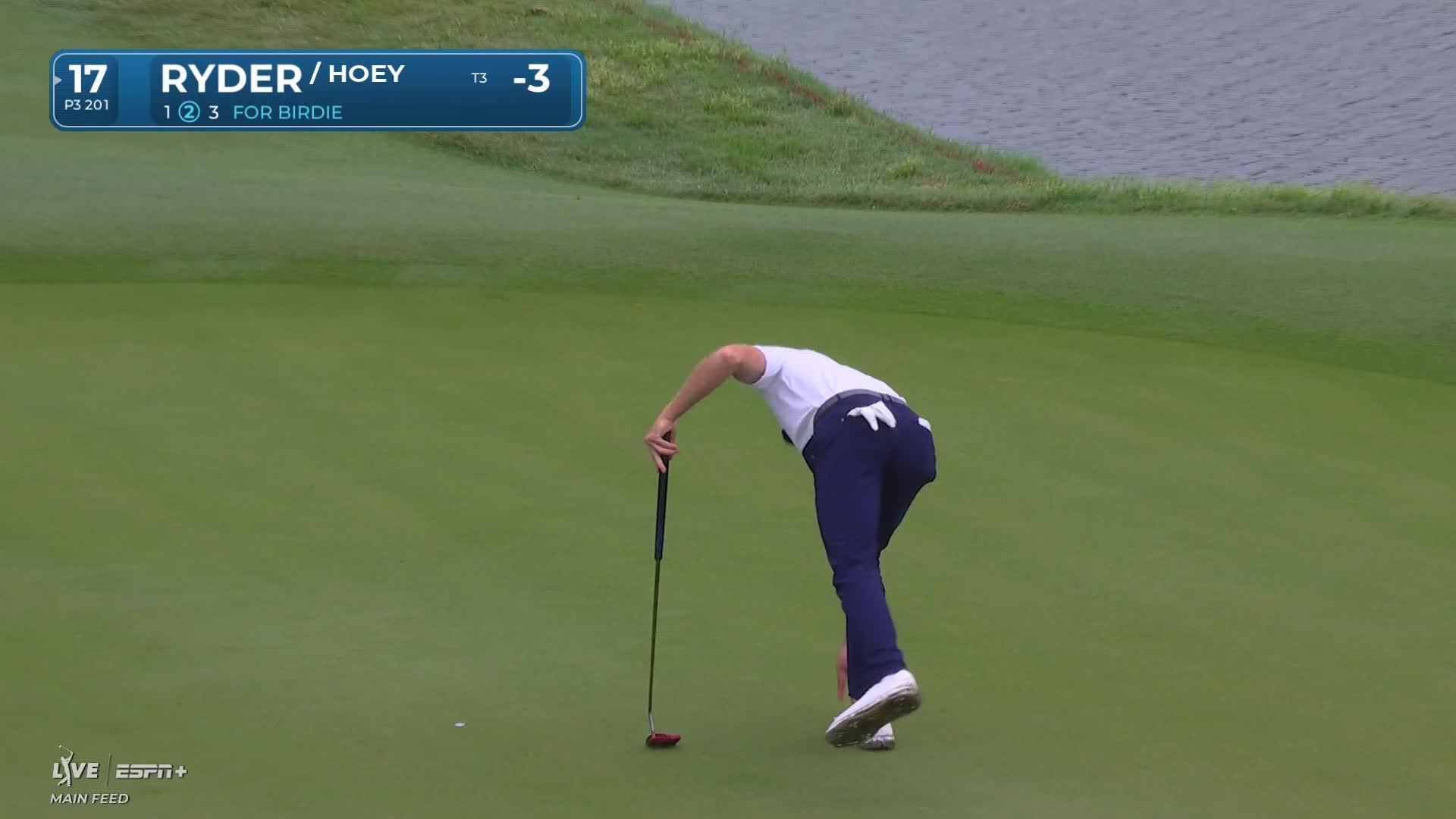 Sam Ryder makes birdie on No. 17 at Zurich Classic