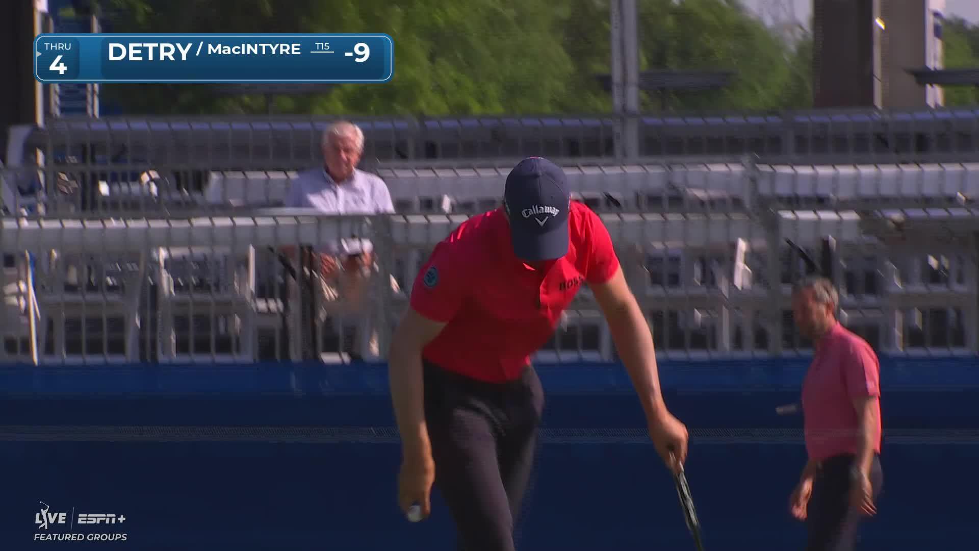 Team Robert MacIntyre/Thomas Detry makes birdie on No. 13 at Zurich Classic