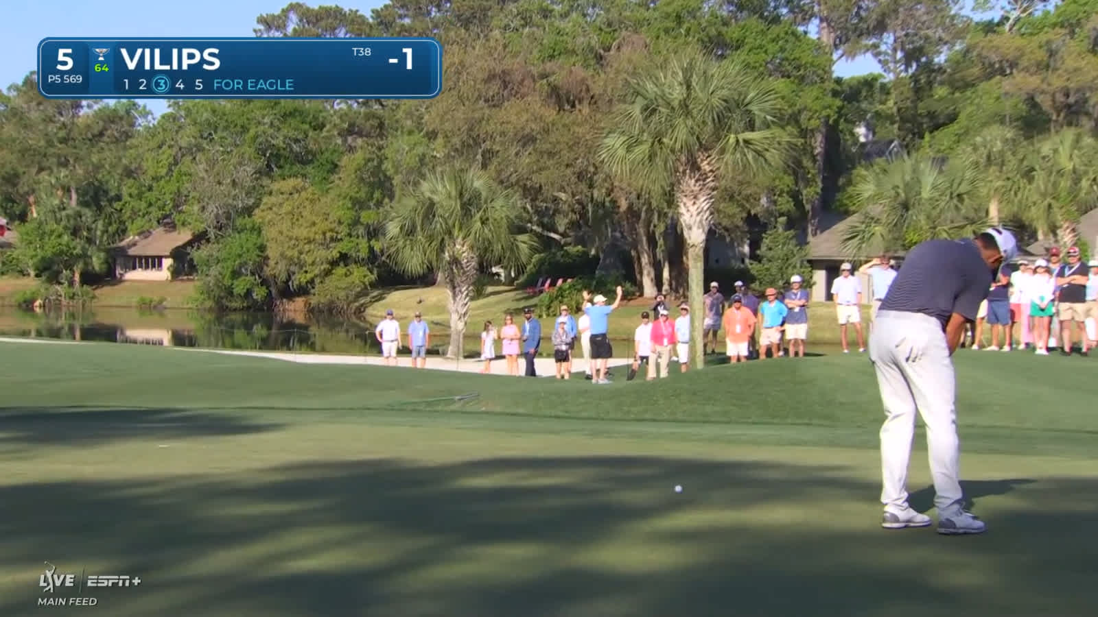 Karl Vilips trickles in 30-footer for eagle at RBC Heritage