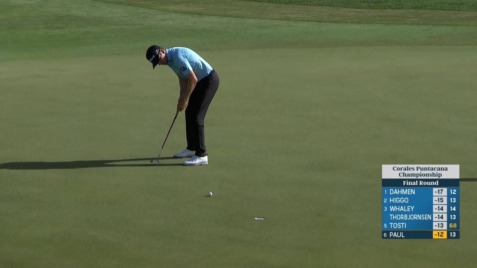 Jeremy Paul converts birdie at Corales Puntacana