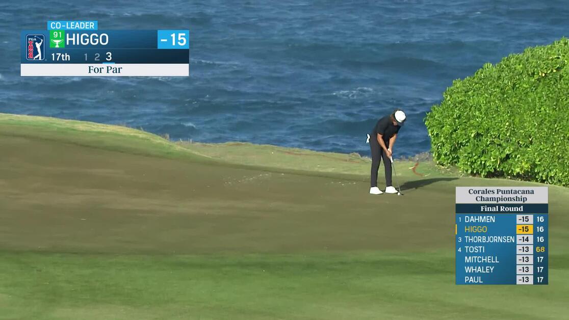 Garrick Higgo | Round 4 | 17th hole | Shot 3 | 2025 Corales Puntacana