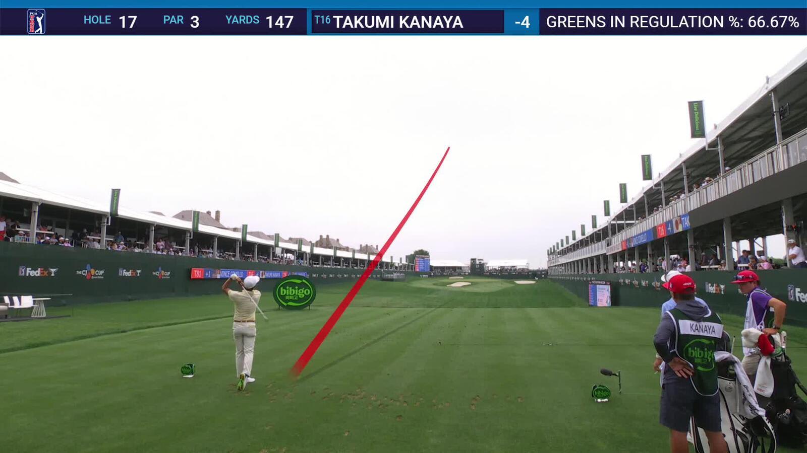 Takumi Kanaya | Round 1 | 17th hole | Shot 1 | 2025 THE CJ CUP