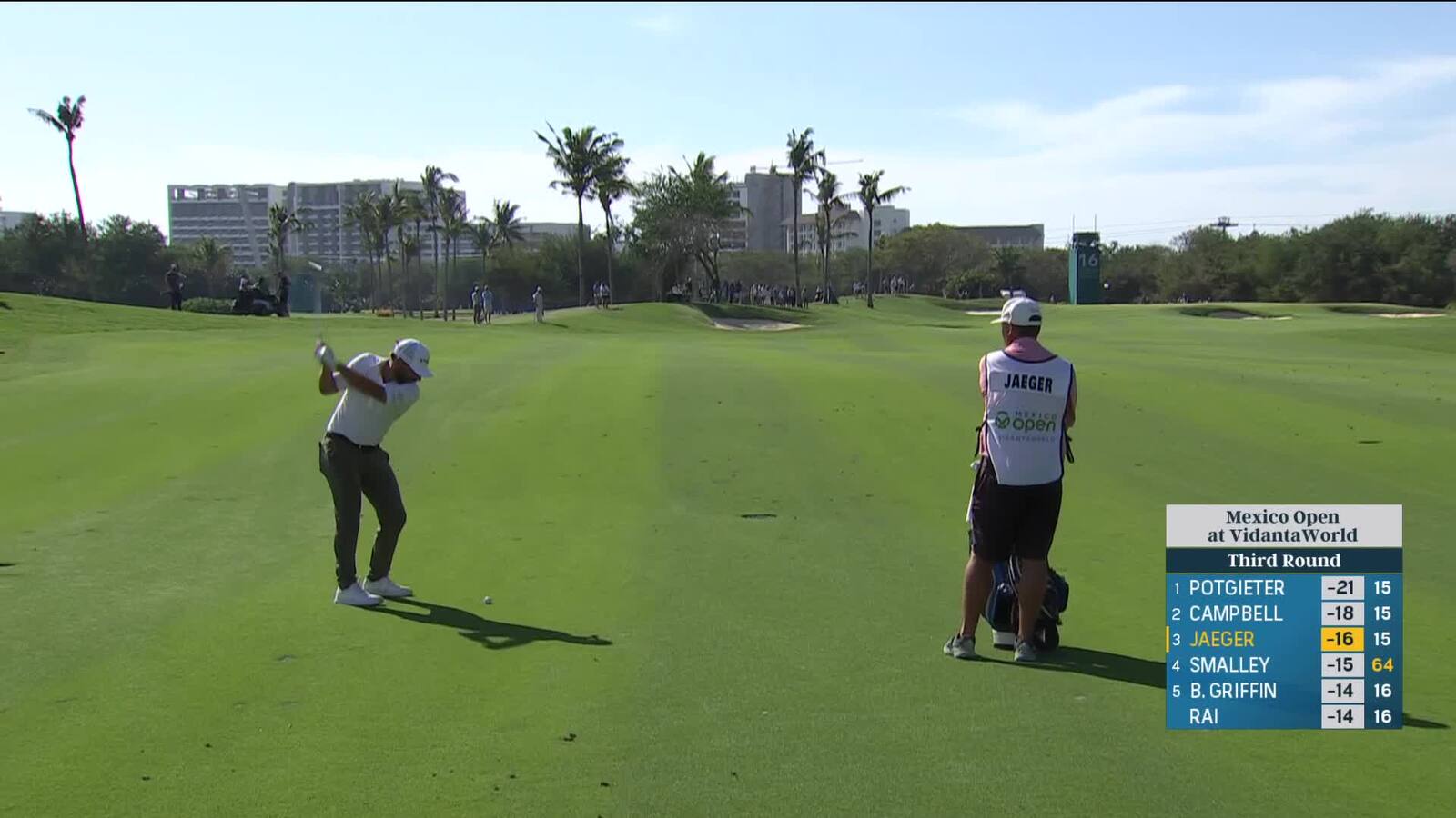 Stephan Jaeger | Round 3 | 16th hole | Shot 2 | 2025 Mexico Open
