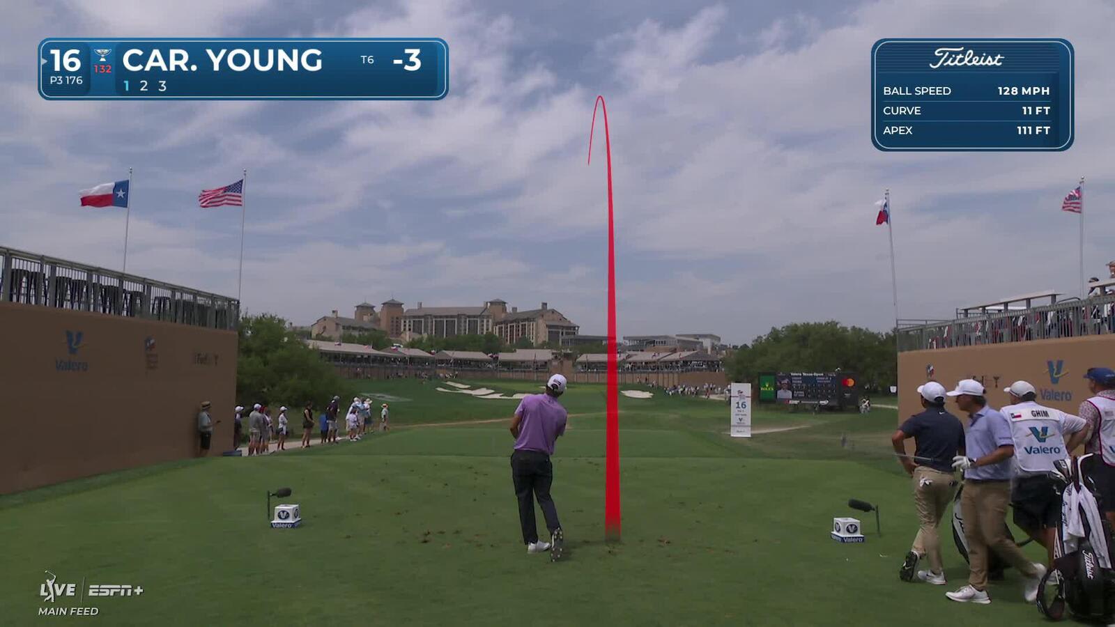 Carson Young | Round 1 | 16th hole | Shot 1 | 2025 Valero