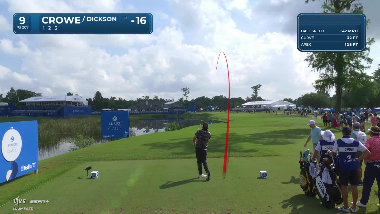 Trace Crowe | Round 3 | 9th hole | Shot 1 | 2025 Zurich Classic