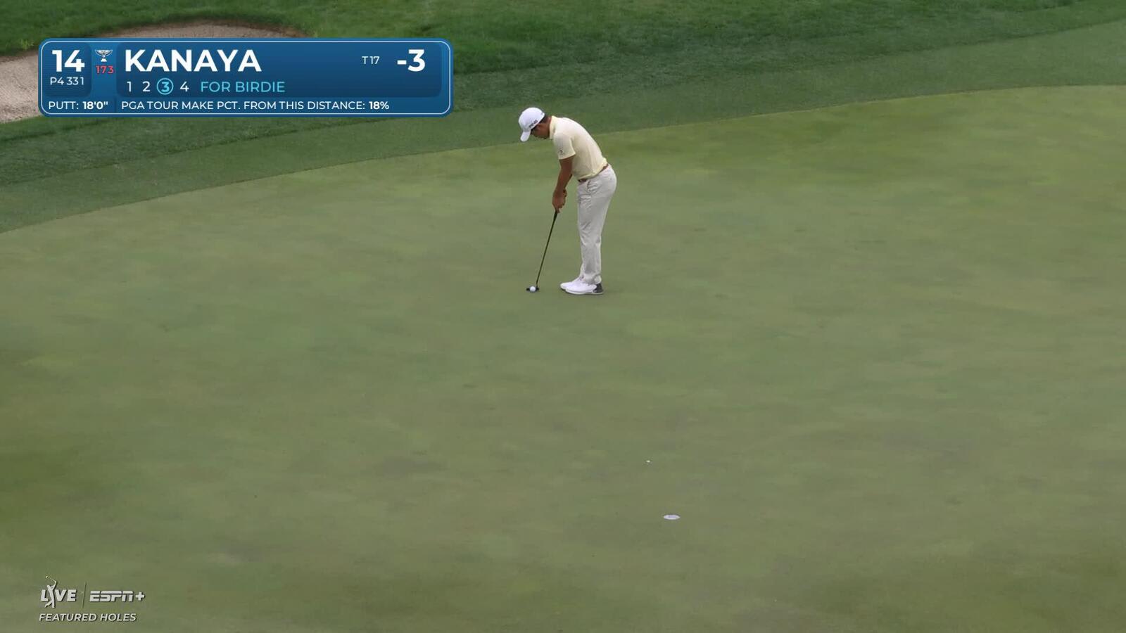 Takumi Kanaya | Round 1 | 14th hole | Shot 4 | 2025 THE CJ CUP