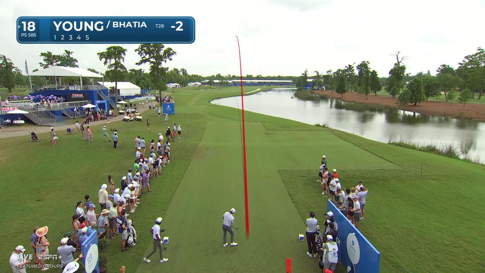 Carson Young | Round 1 | 18th hole | Shot 1 | 2025 Zurich Classic