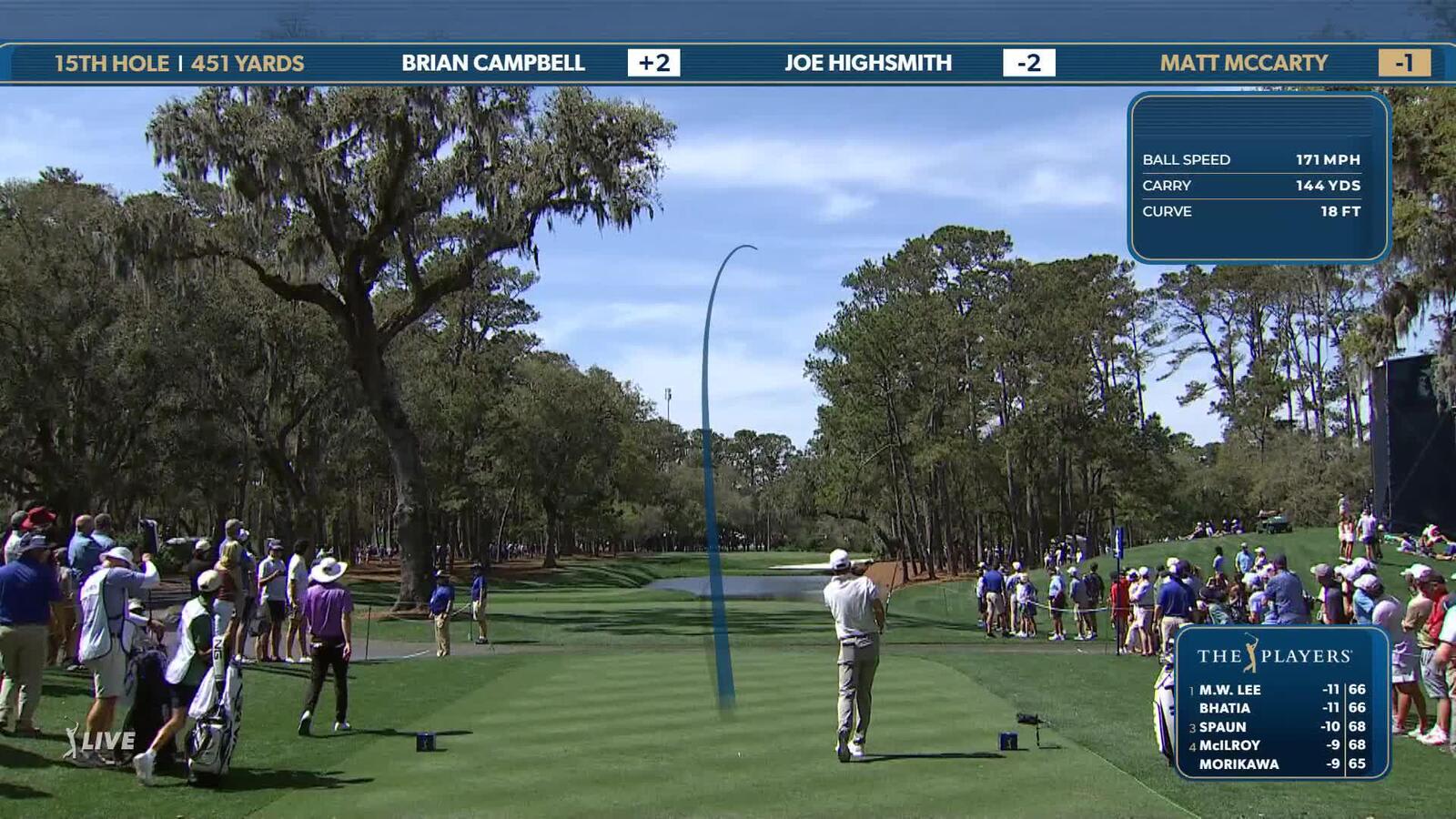 Matt McCarty | Round 2 | 15th hole | Shot 1 | 2025 THE PLAYERS