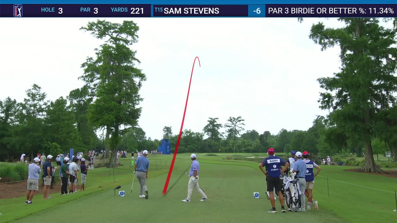 Sam Stevens | Round 1 | 3rd hole | Shot 1 | 2025 Zurich Classic