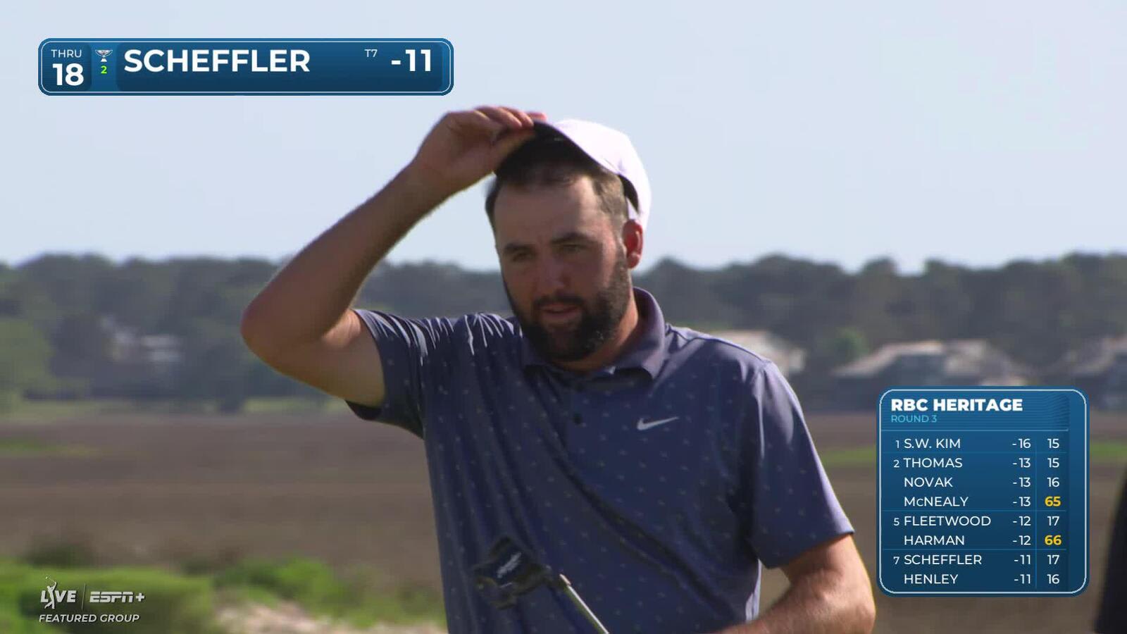 Scottie Scheffler | Round 3 | 18th hole | Shot 4 | 2025 RBC Heritage