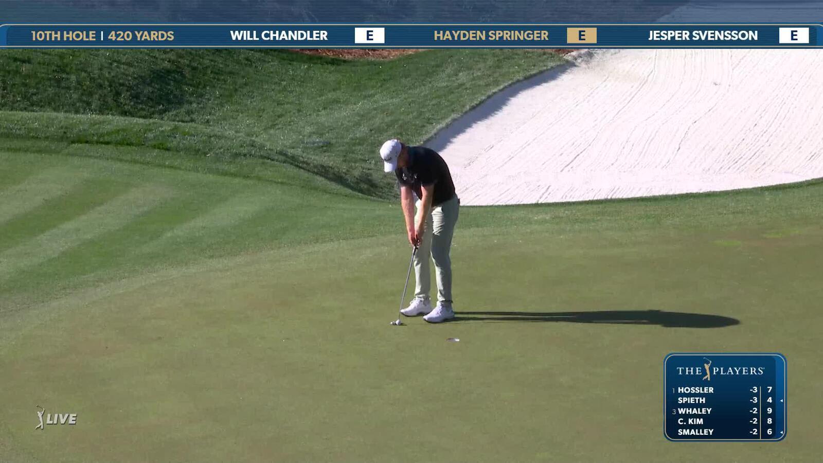 Hayden Springer | Round 1 | 10th hole | Shot 5 | 2025 THE PLAYERS