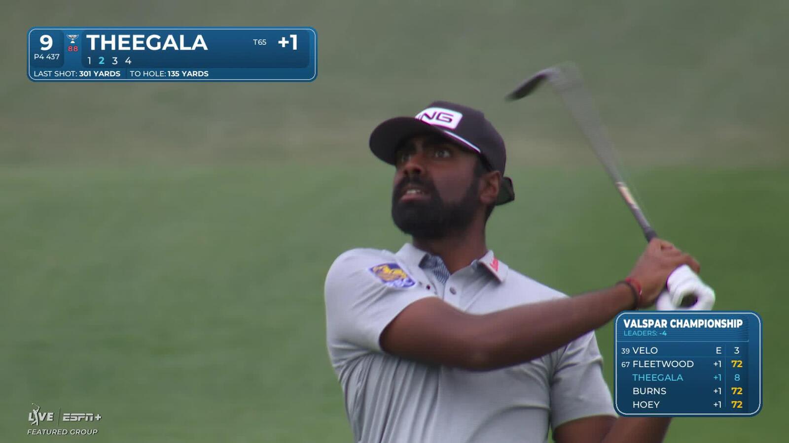 Sahith Theegala | Round 1 | 9th hole | Shot 2 | 2025 Valspar