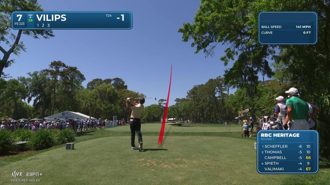 Karl Vilips | Round 1 | 7th hole | Shot 1 | 2025 RBC Heritage
