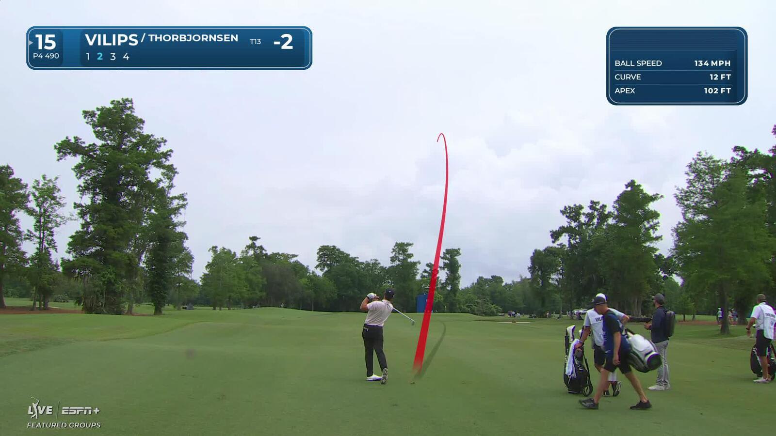 Karl Vilips | Round 1 | 15th hole | Shot 2 | 2025 Zurich Classic