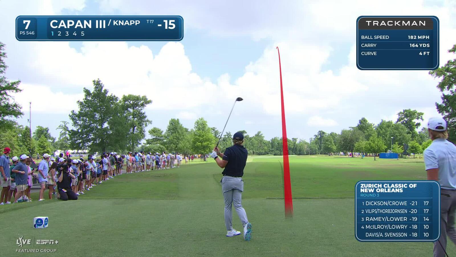 Frankie Capan III | Round 3 | 7th hole | Shot 1 | 2025 Zurich Classic