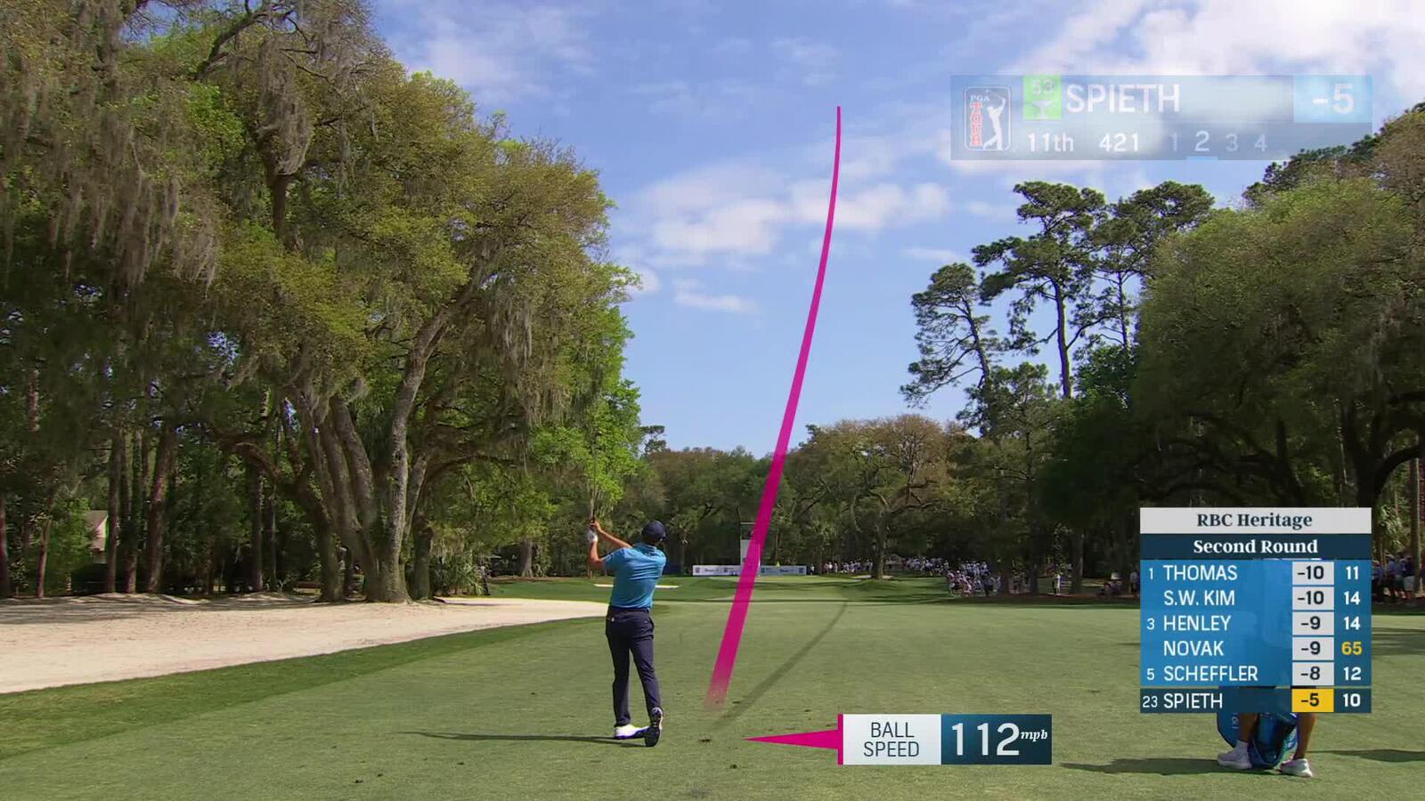 Jordan Spieth | Round 2 | 11th hole | Shot 2 | 2025 RBC Heritage