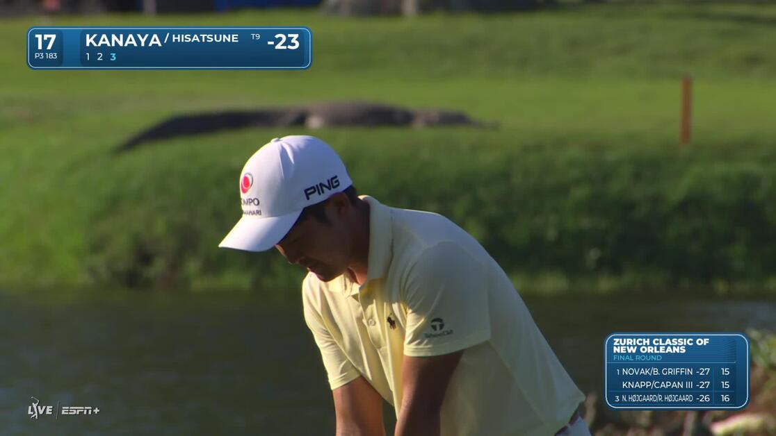 Takumi Kanaya | Round 4 | 17th hole | Shot 3 | 2025 Zurich Classic