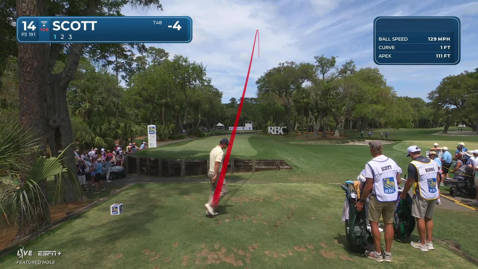 Adam Scott | Round 4 | 14th hole | Shot 1 | 2025 RBC Heritage