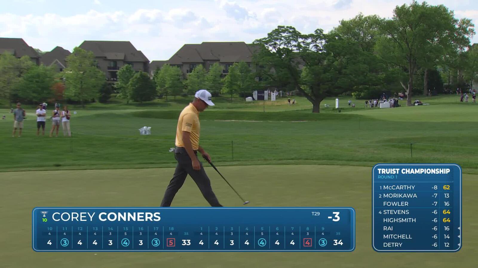 Corey Conners | Round 1 | 9th hole | Shot 3 | 2025 Truist Championship