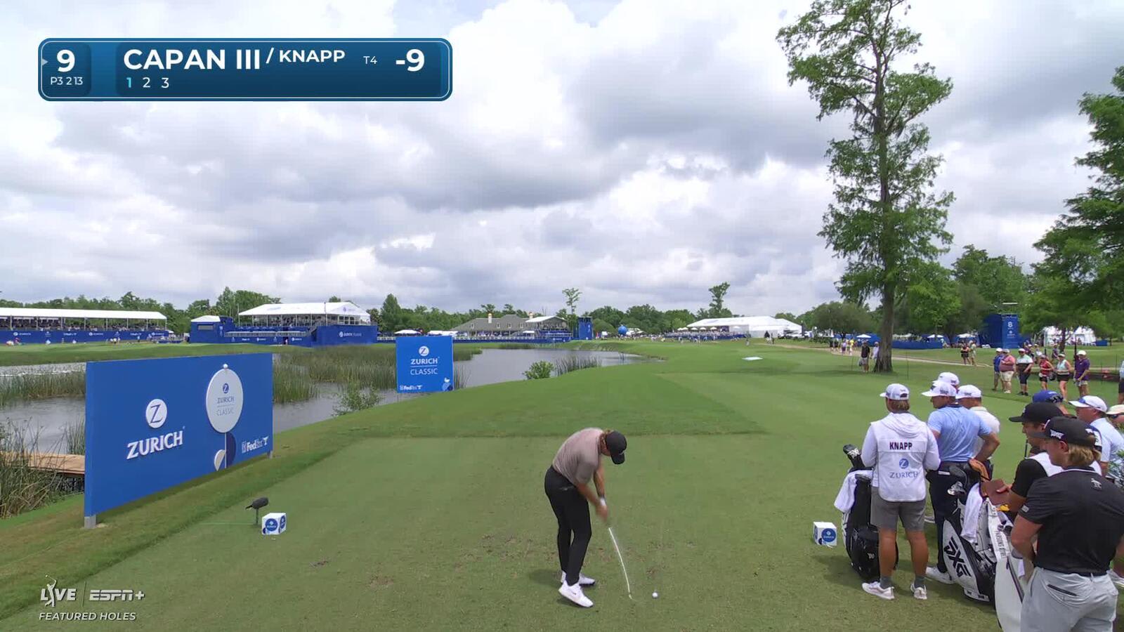 Frankie Capan III | Round 1 | 9th hole | Shot 1 | 2025 Zurich Classic