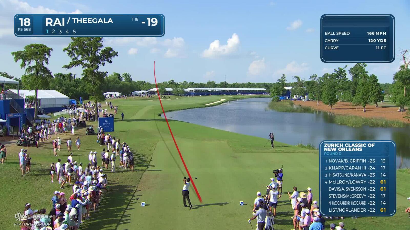 Aaron Rai | Round 3 | 18th hole | Shot 1 | 2025 Zurich Classic