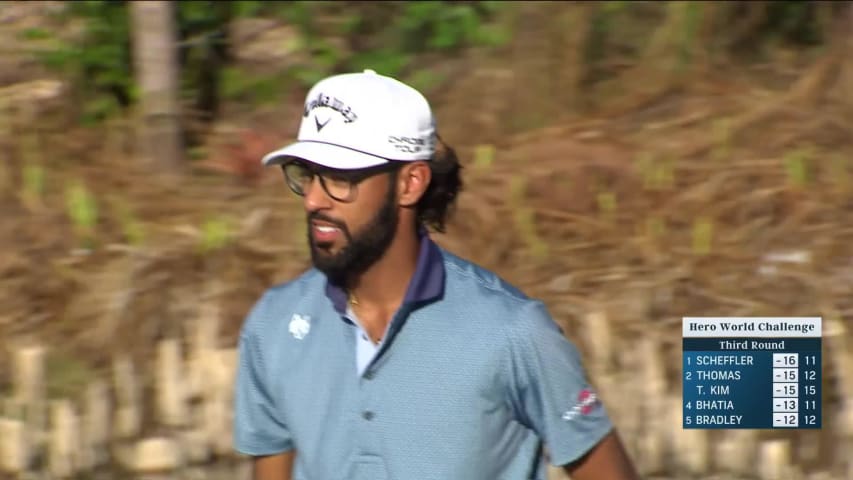 Akshay Bhatia | Round 3 | 18th hole | Shot 1 | 2024 Hero World Challenge