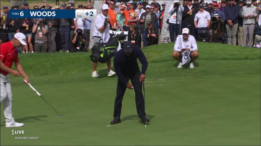 Tiger Woods | 2024 Genesis | Round 2 | 5th hole | Shot 5