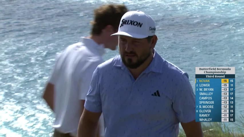 Andrew Novak | Round 3 | 9th hole | Shot 3 | 2024 Butterfield Bermuda