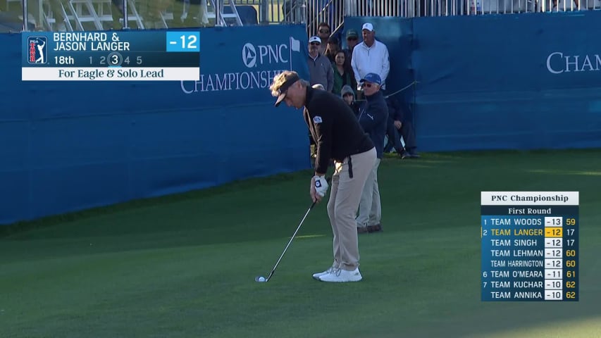 Bernhard and Jason Langer combine for eagle at the PNC Championship