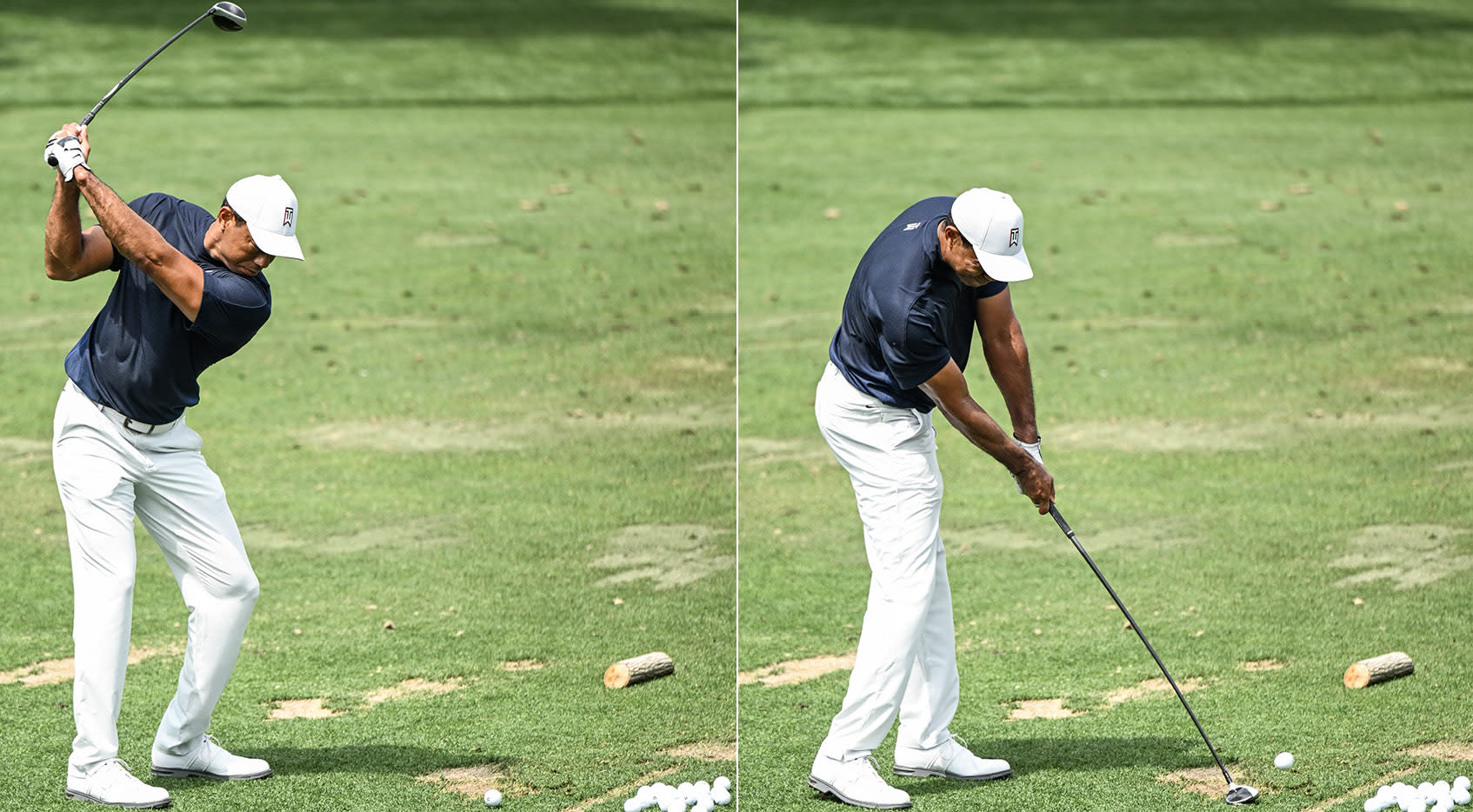 Tiger Woods' warm-up routine at the Masters - PGA TOUR