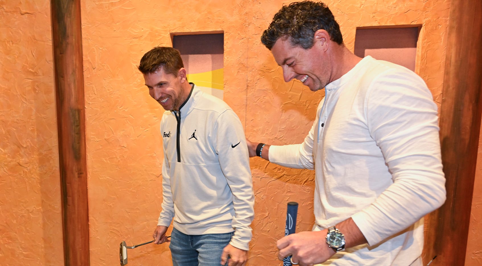 Rory McIlroy, Denny Hamlin celebrate FedEx’s 50th birthday with putting ...