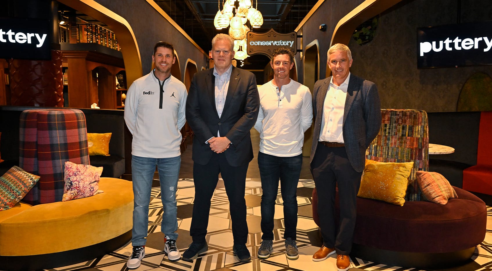 Rory McIlroy, Denny Hamlin celebrate FedEx’s 50th birthday with putting ...