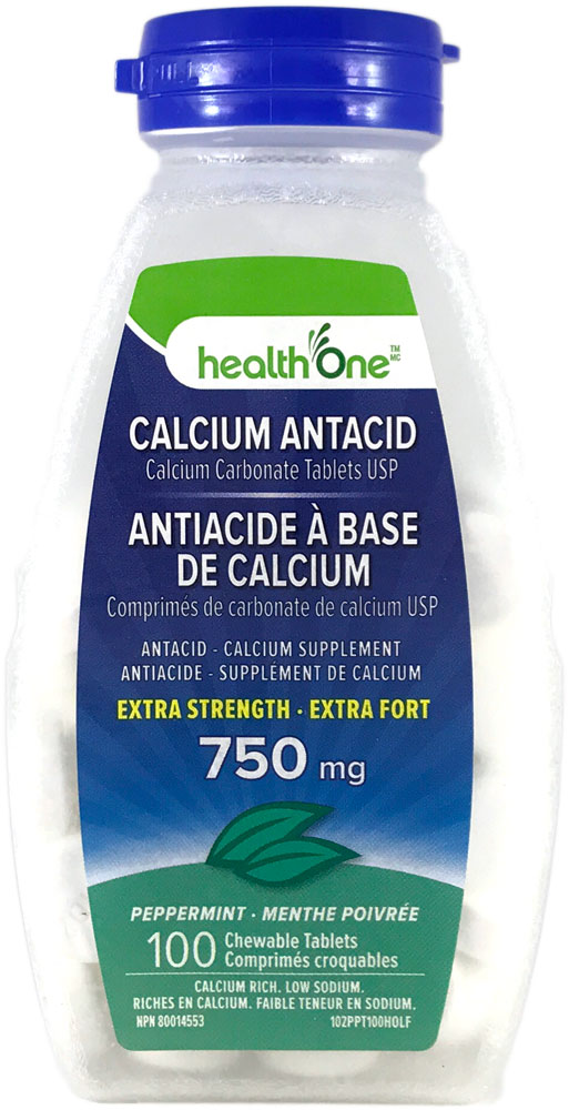 CALCIUM ANTIACIDE EXTRA FORT 750 MG (300 MG CA ÉLÉMENT.)